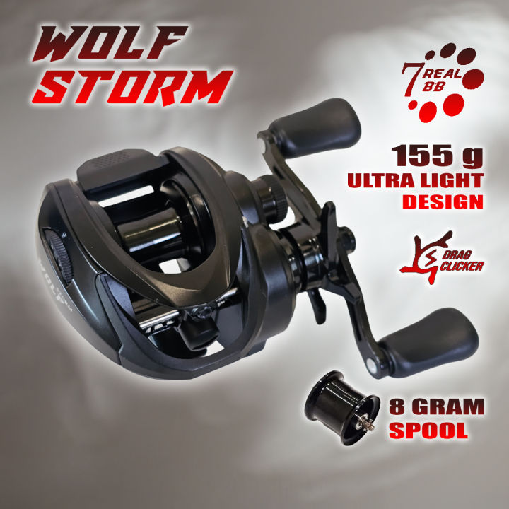 WOLF STORM รอกตกปลา รอกหยดน้ำ น้ำหนักเบา 7BB เสียงปลาลาก | Lazada.co.th