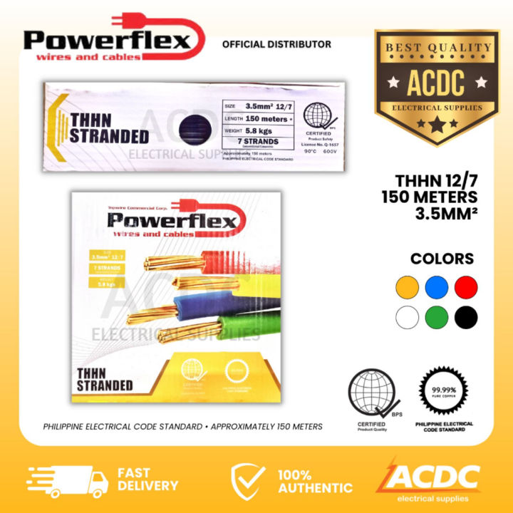 ORIGINAL #12 POWERFLEX THHN 150 meters 3.5mm2 Stranded Cable Wire #12 ...