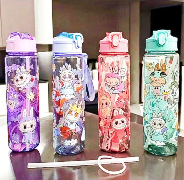BOTOL MINUM LABUBU VIRAL KAPASITAS 900 ML BOTTLE WATER LABUBU BOTOL MINUM ANAK SEKOLAH KARAKTER ...