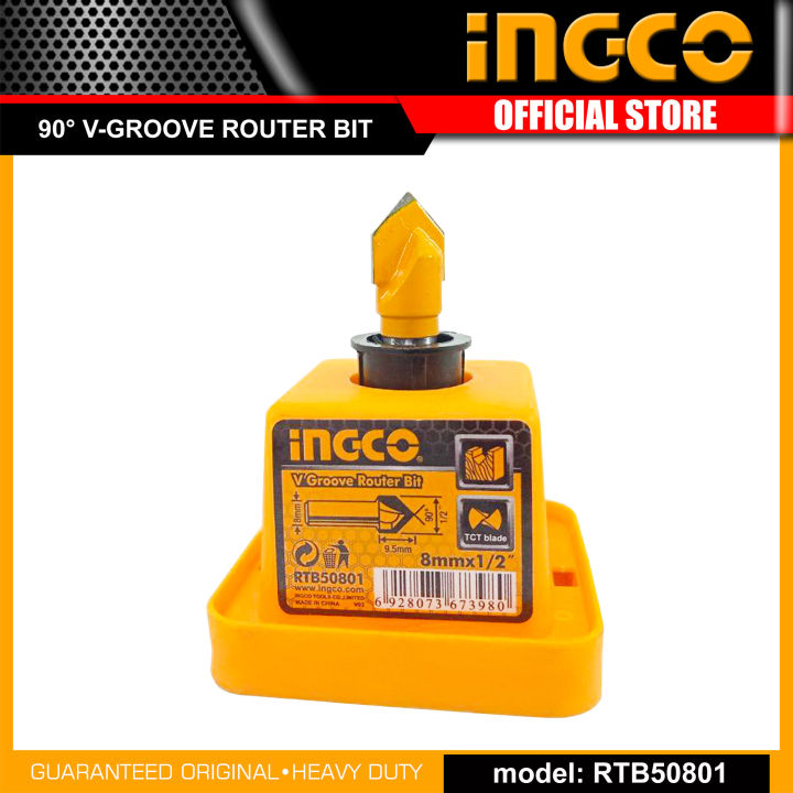 INGCO 90° V-Groove Router Bit TCT Blade 8mmx1/2" RTB50801 IHT | Lazada PH