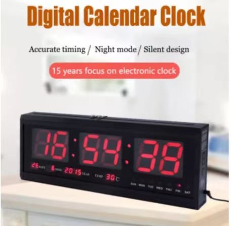 15inches Large Digital Display LED Digital Wall Clock | Lazada PH