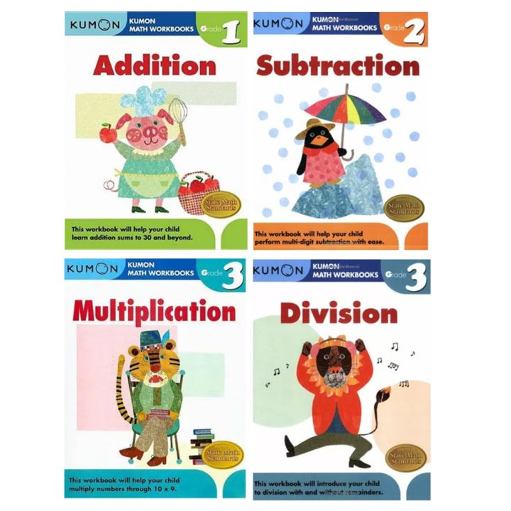 Kumon Math Workbooks Grade 1-3 (Addition/ Subtraction/ Multiplication ...