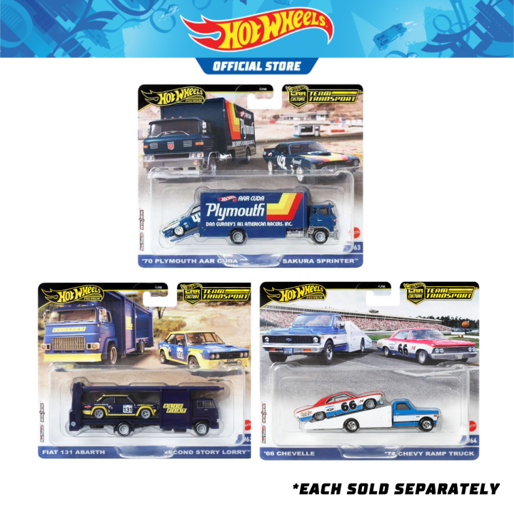 Hot Wheels Premium Team Transport Truck & Race Car Vehicle Fiat ...