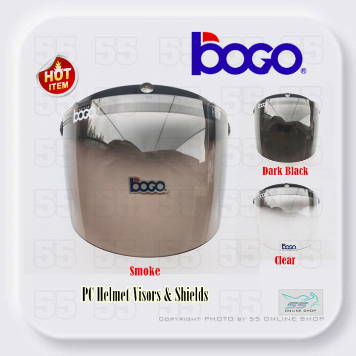 Visor Bogo 3 Button Smoke Clear Dark Original For SGV MS88 NS88 MAGNUM ...