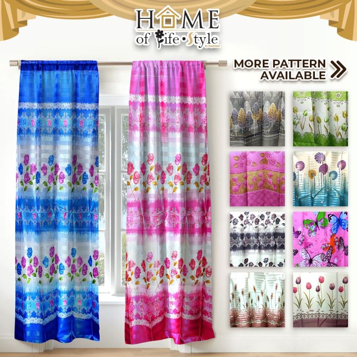 50% Semi Blackout Pattern Curtain Designer Ready Made Window Sliding ...