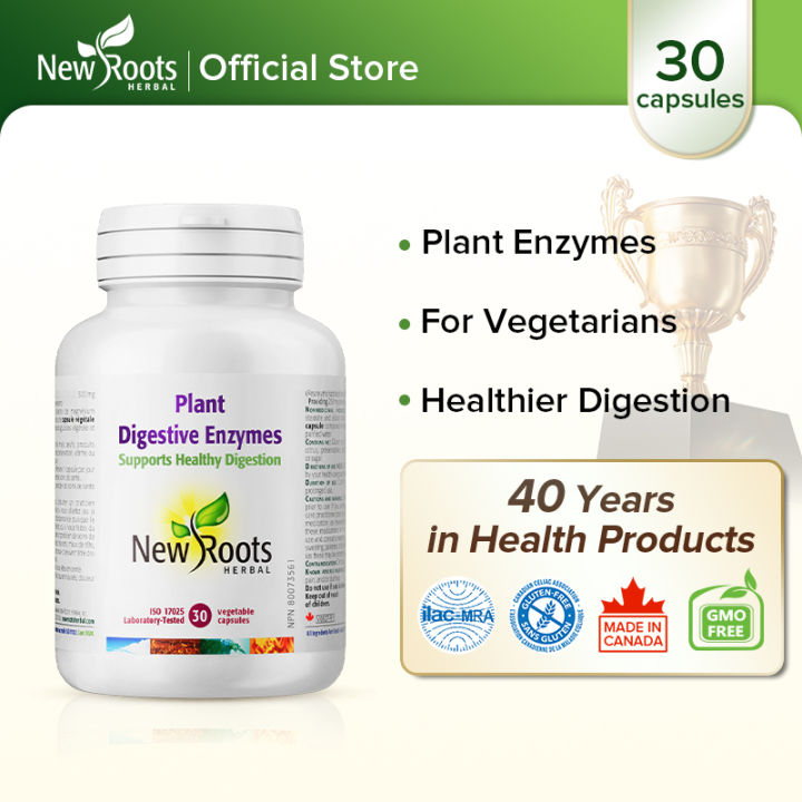 New Roots Herbal Plant Digestive Enzymes For Healthy Digestion 30 ...
