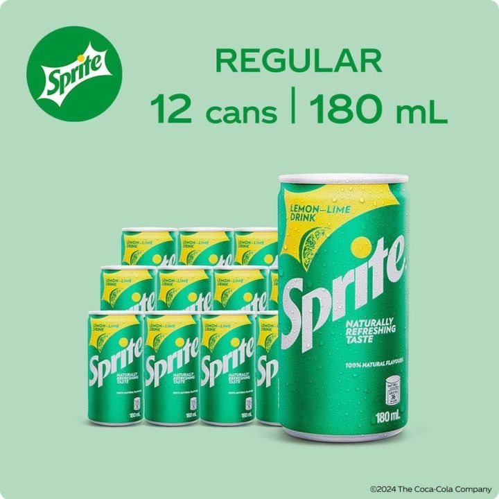 Sprite Regular Soda Mini Cans 180ml - Pack of 12 | Lazada PH