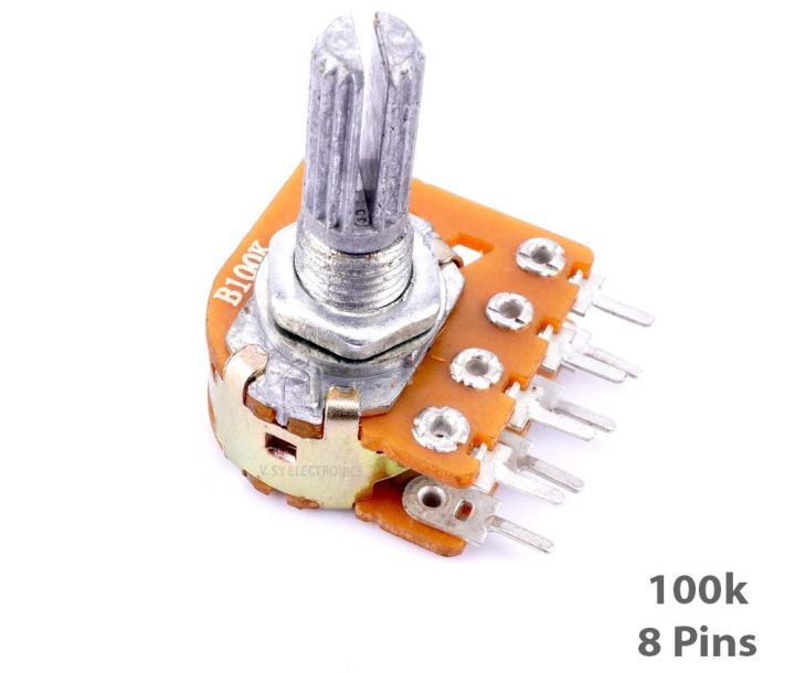 2PCS LOT 50K 100K 8 Pins Stereo Potentiometer Master Volume Control ...