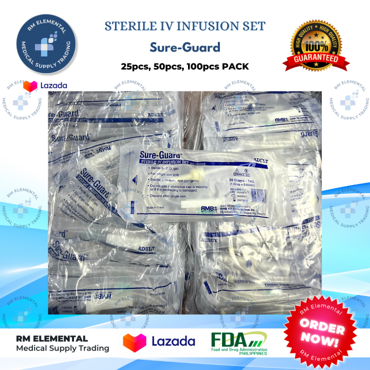 Macroset ADULT (Sure-Guard) IV Infusion Set 25 pcs, 50 pcs, 100 pcs ...