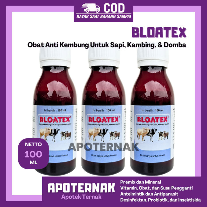 BLOATEX 100ML MEDION - Obat Kembung Sapi Kambing Domba Kerbau Kuda ...