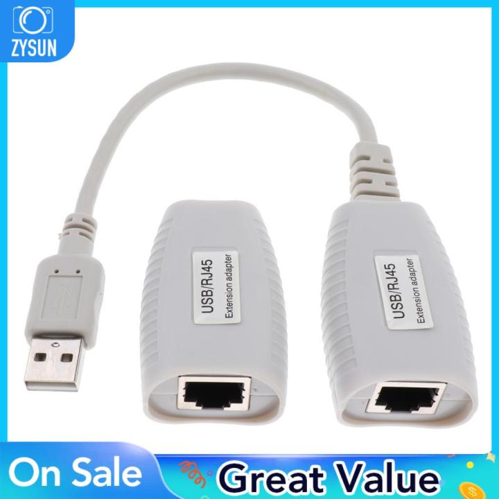 ZYSUN USB Extender - USB 2.0 to Lan Extension Adapter Over Cat5/Cat5e ...