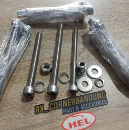 baud L set stainless dan mur ke rangka mounting aisan mesin anti karat ...
