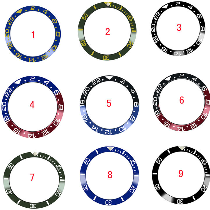 Replacement Ceramic Bezel Insert Watch Ring for 40mm GMT Watch ...