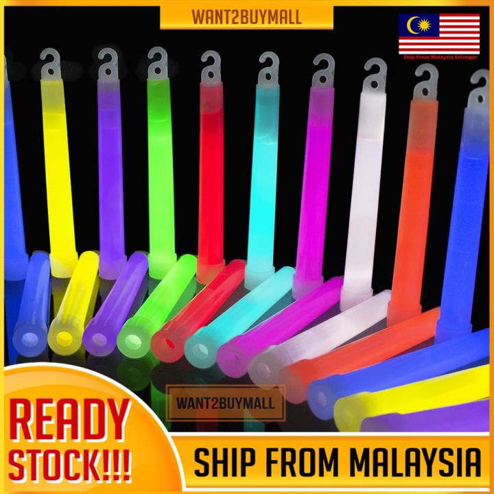 🇲🇾 6 Inch LED Glow Sticks Light Stick Party Camping Safety Emergency Survival Kit Light Neon ...