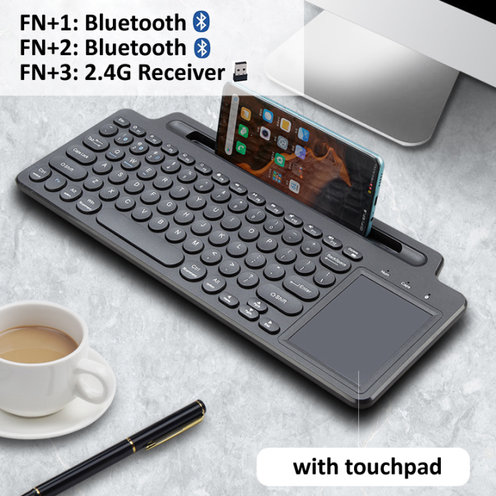 2 4g Wireless Bluetooth Keyboard With Number Touchpad Mouse Card Slot Numeric Keypad For Android