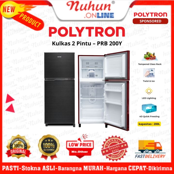 Polytron Kulkas 2 Pintu PRB - 200Y 166 Liter | Lazada Indonesia