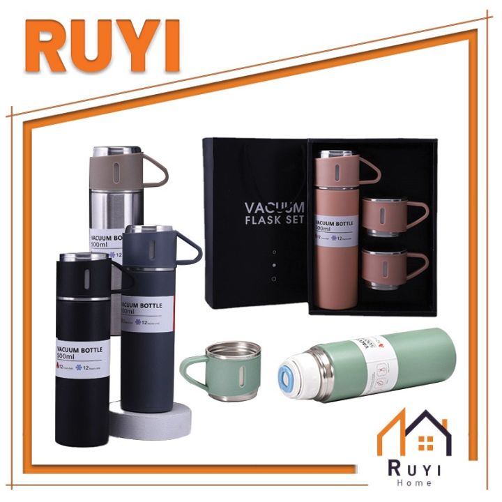 Vacuum Flask Set 304 Stainless Steel Thermos 500ml Portable Gift ...