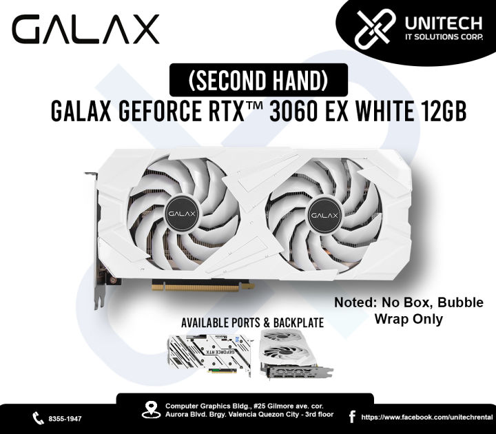 GALAX EX WHITE RTX 3060 W/O BOX 12GB (PRELOVED) | Lazada PH