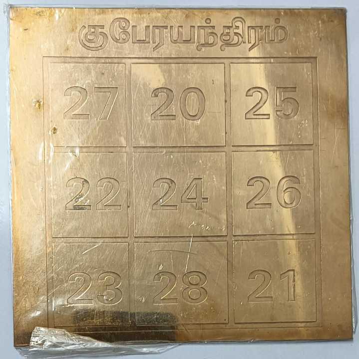 Energized Kubera Yantra Copper Kuberan Chakra 6x6 inch / Pure Copper ...