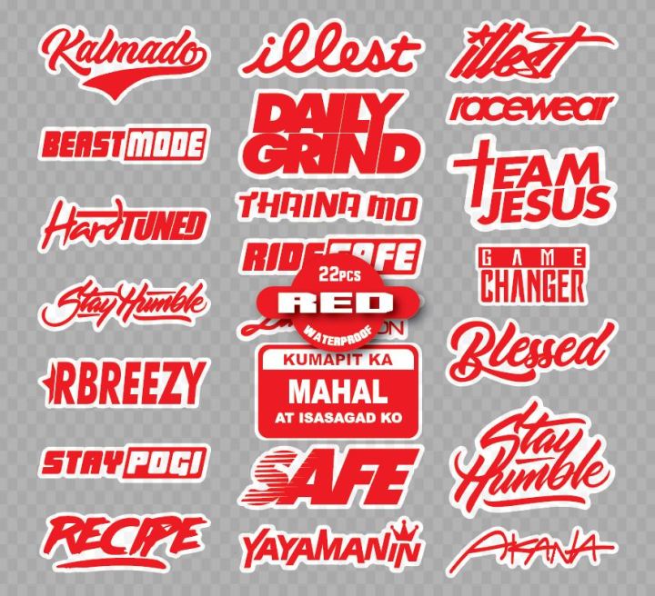 22pcs. Sticker Decals waterproof (Laminated) | Lazada PH