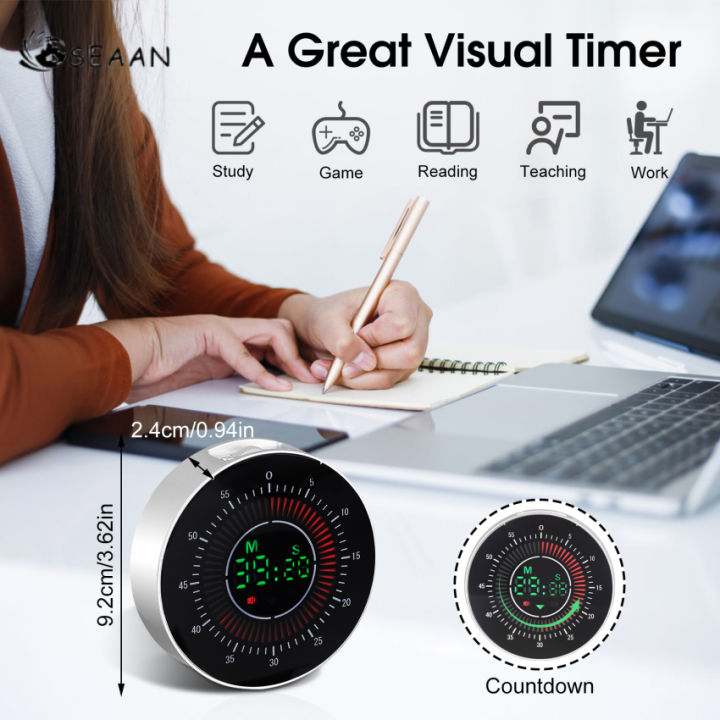 Time Management Tool Pro Digital Rechargeable Visual Timer 60 Minutes