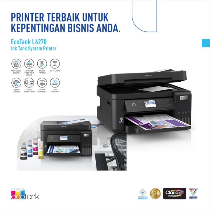 Printer Epson L6270 L 6270 L-6270 A4 Print Scan Copy Wi-Fi Duplex All ...