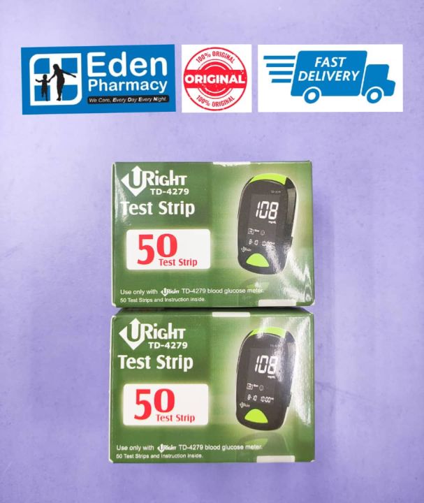Uright U Right TD-4279 Blood Glucose Test Strips ( 2 x 50's ) | Lazada