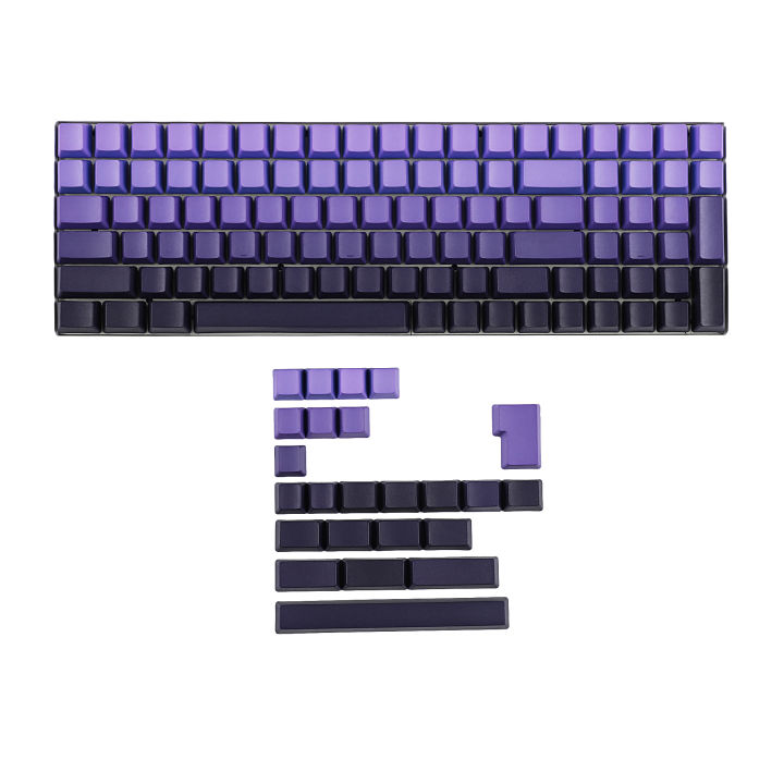 【Eco-friendly】 124 Thick Pbt Ansi Iso Blank Keycaps Purple Red Gradient ...