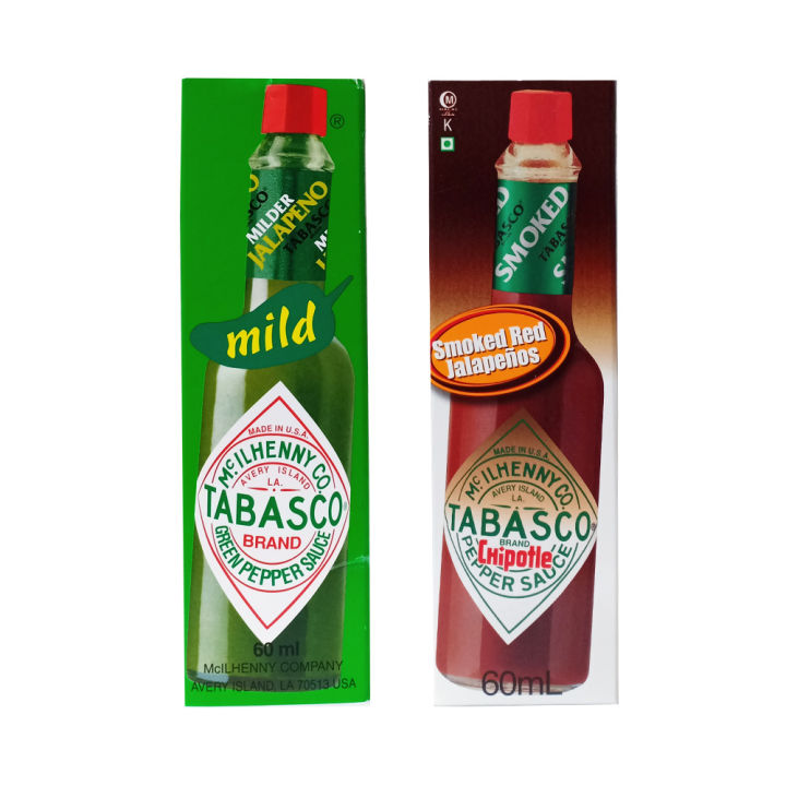 Tabasco Green Pepper Sauce Mild / Smoked Red Jalapenos Chipotle (60ml ...