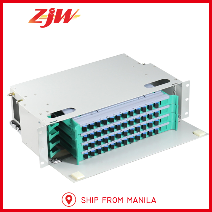 ZJW 48Core SC ODF Optical Fiber Distribution Frame w/ 48 pcs SC Pigtail ...