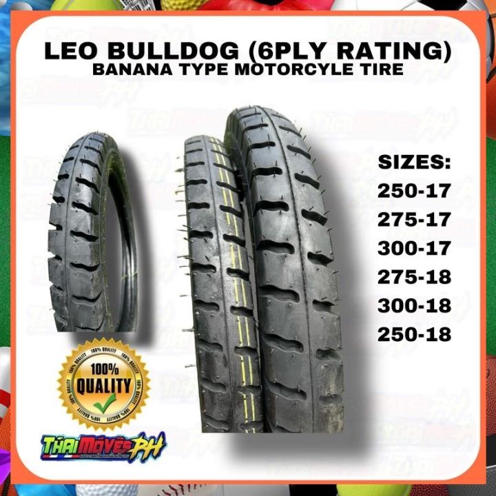 LEO BULLDOG (6 PLY) BANANA TYPE TUBETYPE MOTORCYCLE TIRE | Lazada PH