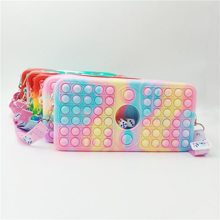 SG STOCK Rainbow Dice Game Pop It Pencil Case Shoulder Bag Crossbody ...