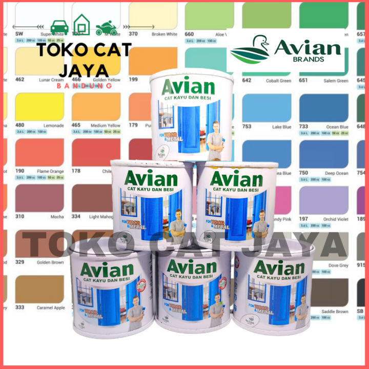 Cat AVIAN Cat Kayu Besi kecil 100cc / 100mL / 0,1 L Warna Lengkap ...