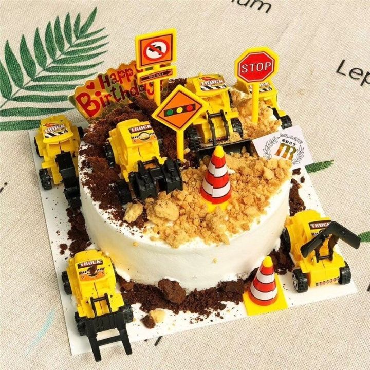 CAKE TOPPER MOBIL MOBILAN SET MOBIL KONTRUKSI DEKORASI KUE ANAK LAKI ...