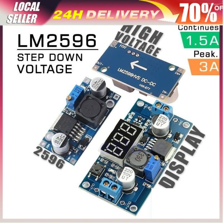 Adjustable DC Step Down LM2596 Converter Supply Module Display Buck Converter LM2596 Turun ...