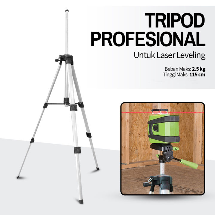 Tripod untuk Laser Leveling 5/8 Inch bahan Aluminium ABS Beban Maksimal 2.5 kg | Lazada Indonesia