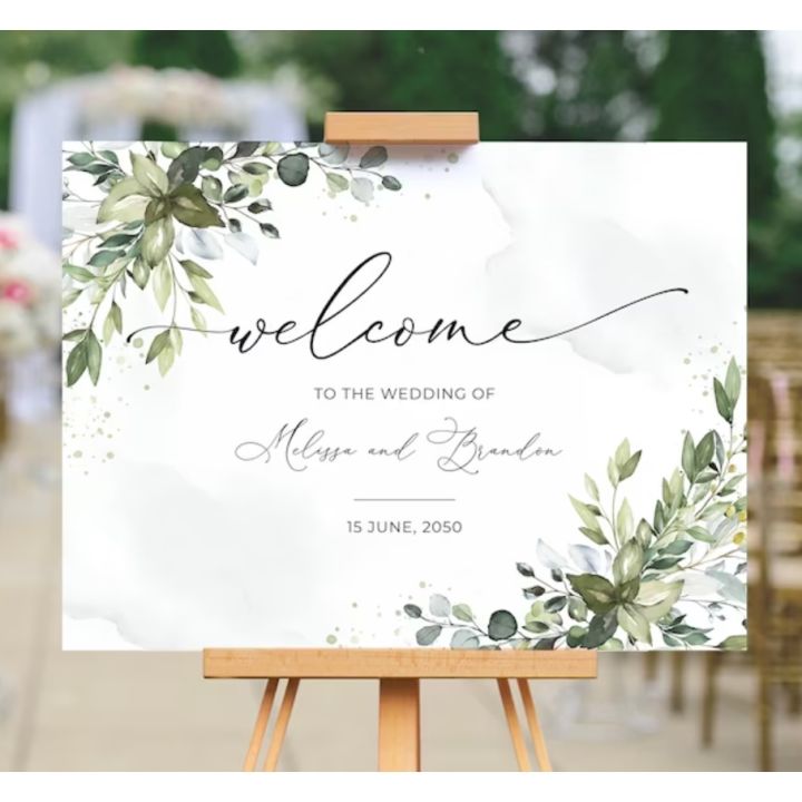 Sage Green Welcome Signage Board Green Wedding Signage | Lazada PH