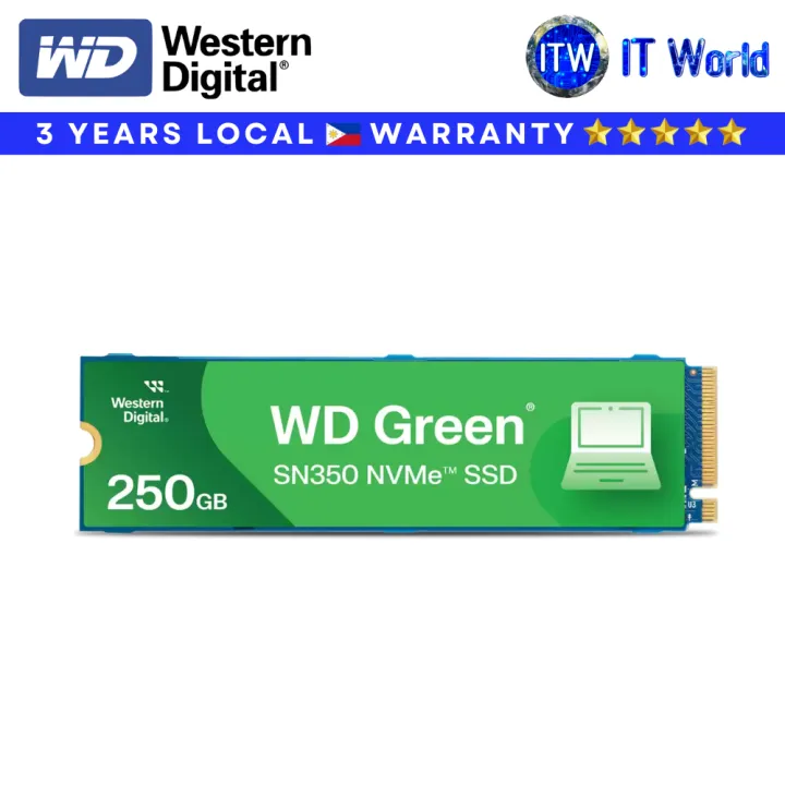 Western Digital WD Green SN350 250GB NVMe M.2 Internal SSD PCIe Gen 3 ...