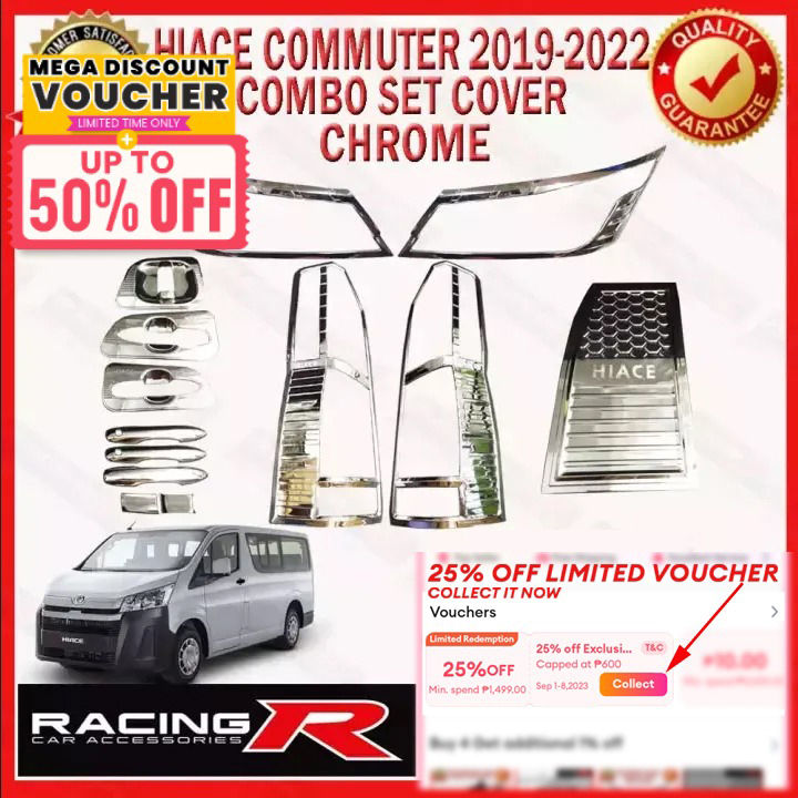 Toyota Hiace Commuter Deluxe 2019 to 2025 Combo Set Garnish Cover ...