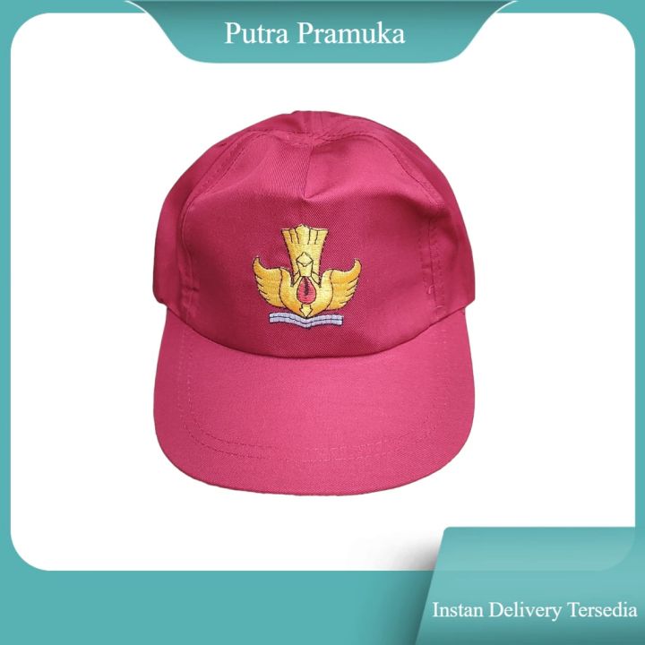 Topi Sd Merah Full Bahan Twuil Rell | Lazada Indonesia
