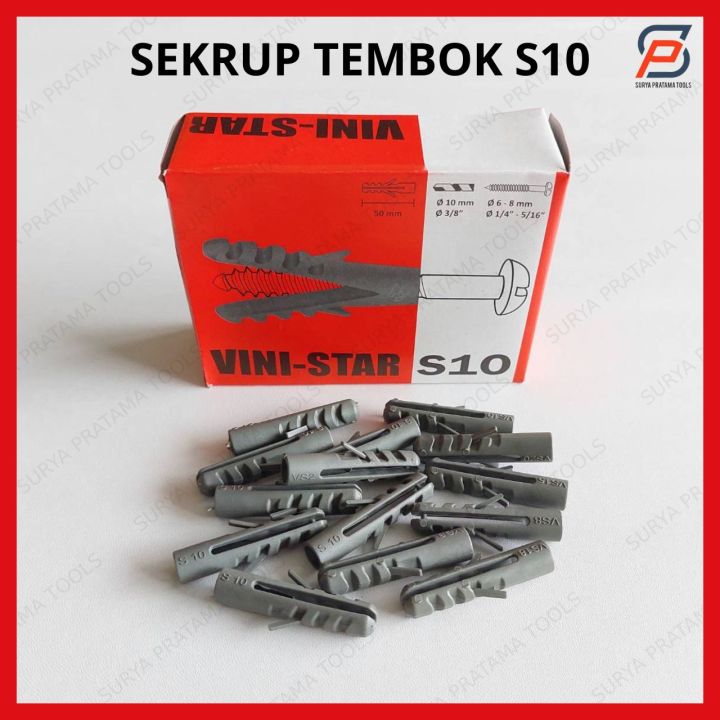 Sekrup Angkur S10 Skrup Tembok Penahan Baut Tanam Tembok Pengait Baut Sekrup Dinding | Lazada ...