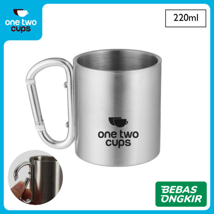 BEST SELLER One Two Cups Gelas Cangkir Carabiner Stainless Steel 220ml | Lazada Indonesia