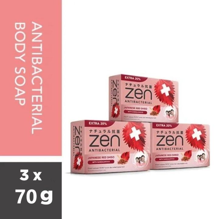 Sabun Batang Zen Antibacterial Red Shiso Sandalwood Kemasan 70g ...