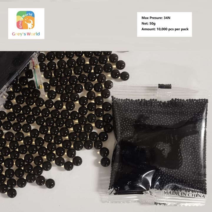 10k pcs black gel beads, 7-8mm gel balls, gel bullets for gel blasters ...