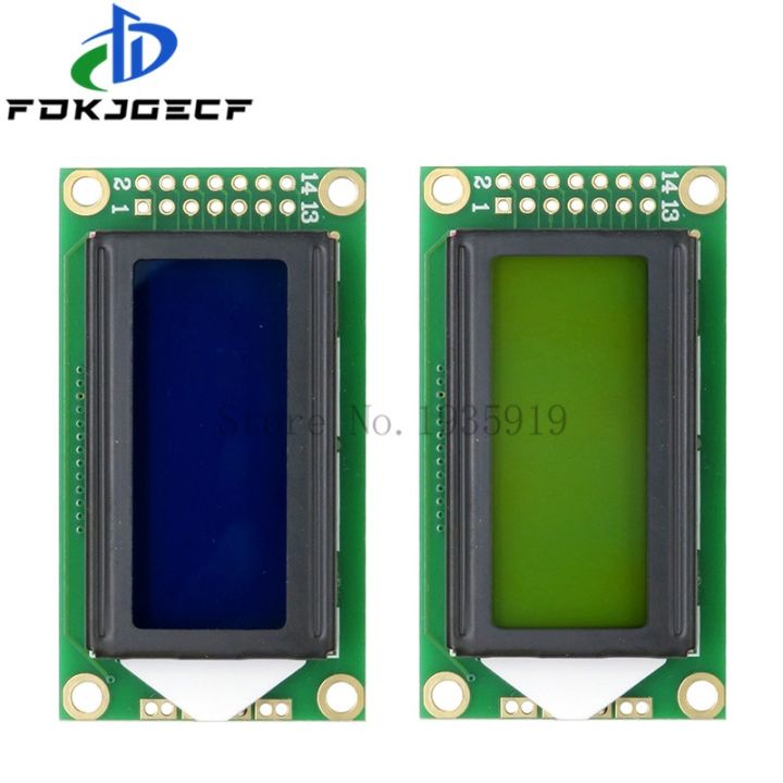 8 x 2 LCD Module 0802 Character Display Screen Blue / Yellow Green ...