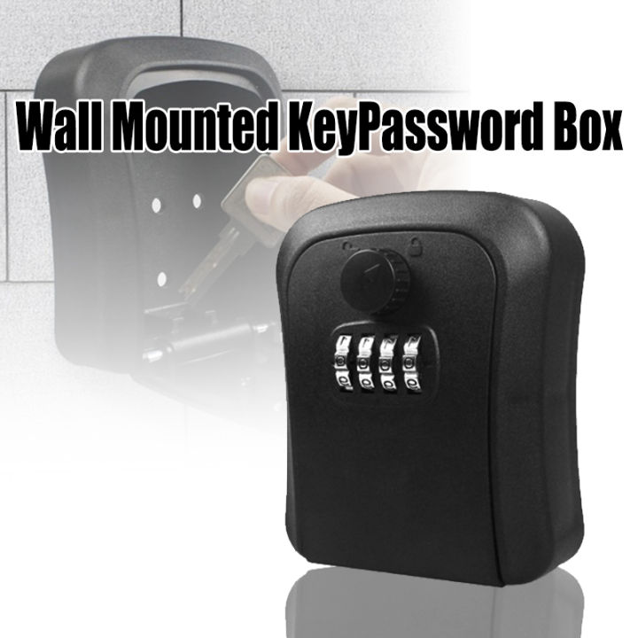 Wall Mounted 4-Digit Password Key Storage Box High Capacity Key Safe ...