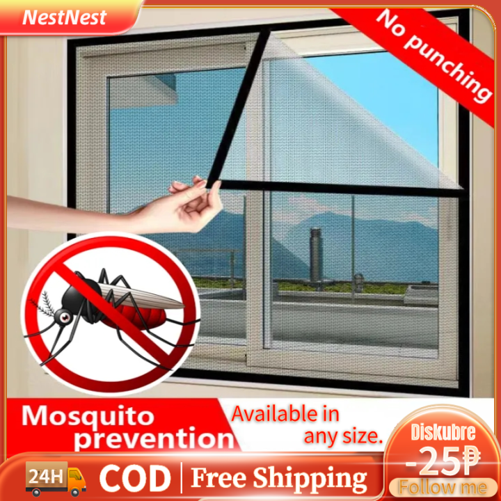 Detachable Mosquito Window Screen Net - Fiberglass Mesh, Velcro ...