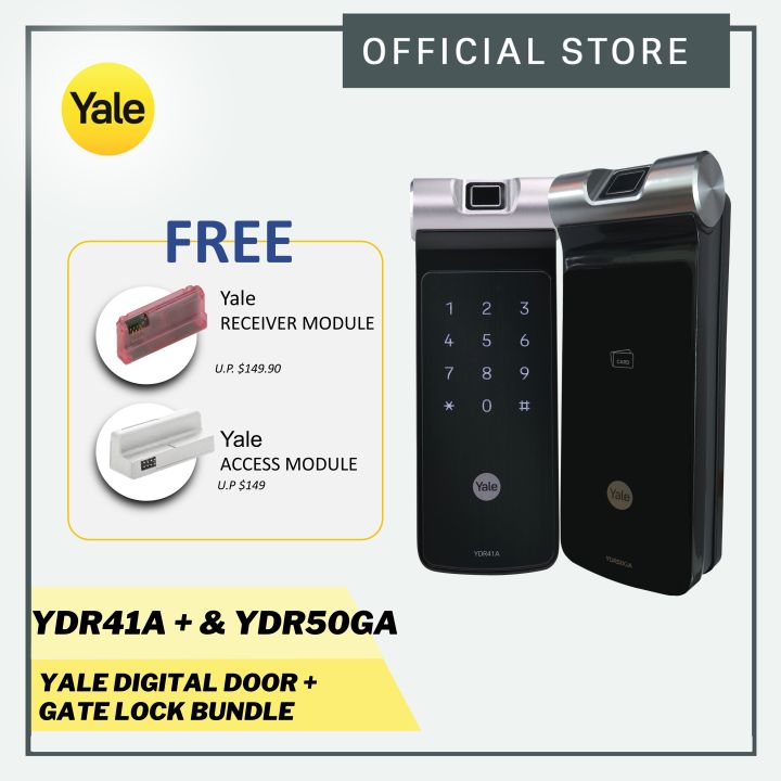 Yale YDR50GA Gate + YDR41A Digital Rim Door Lock Bundle | Lazada Singapore