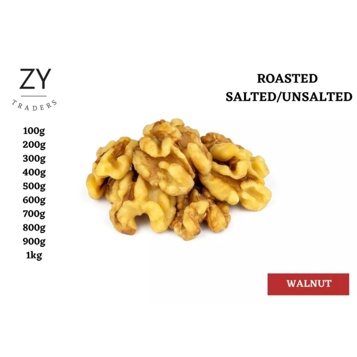 Walnut Roasted Raw Salted Unsalted Panggang 100g 200g 300g 400g 500g 600g 700g 800g 900g 1kg ...