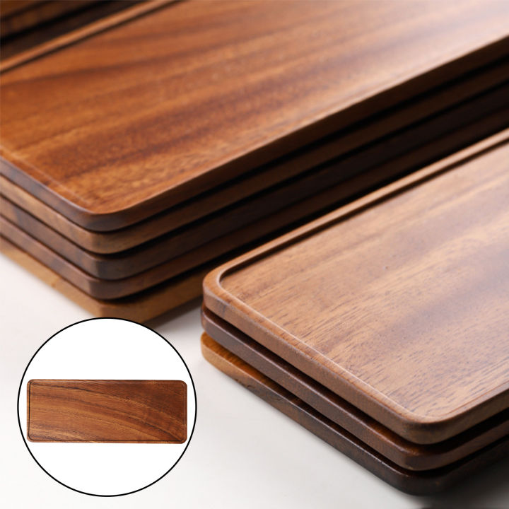 Blesiya Rectangular Wood Tea Tray Wooden Plate Coffee Sushi Snacks ...